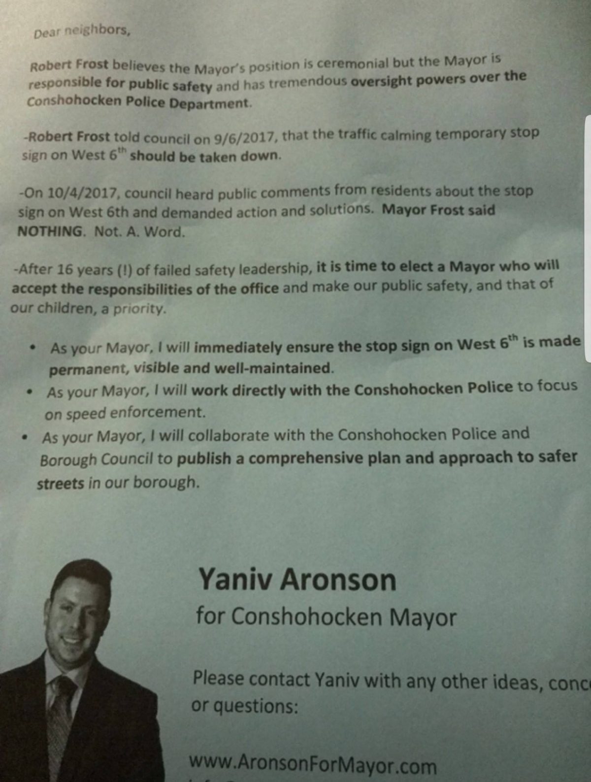 Conshohocken's Mayoral Race Takes Harsh Tone - MoreThanTheCurve