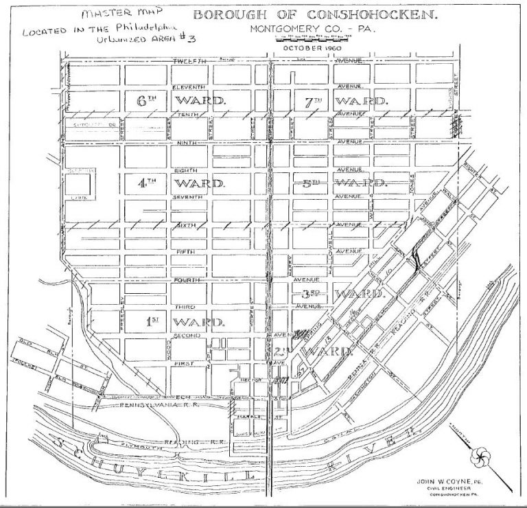 Conshohocken Borough Map - PennDOT - 1960 Map - MoreThanTheCurve