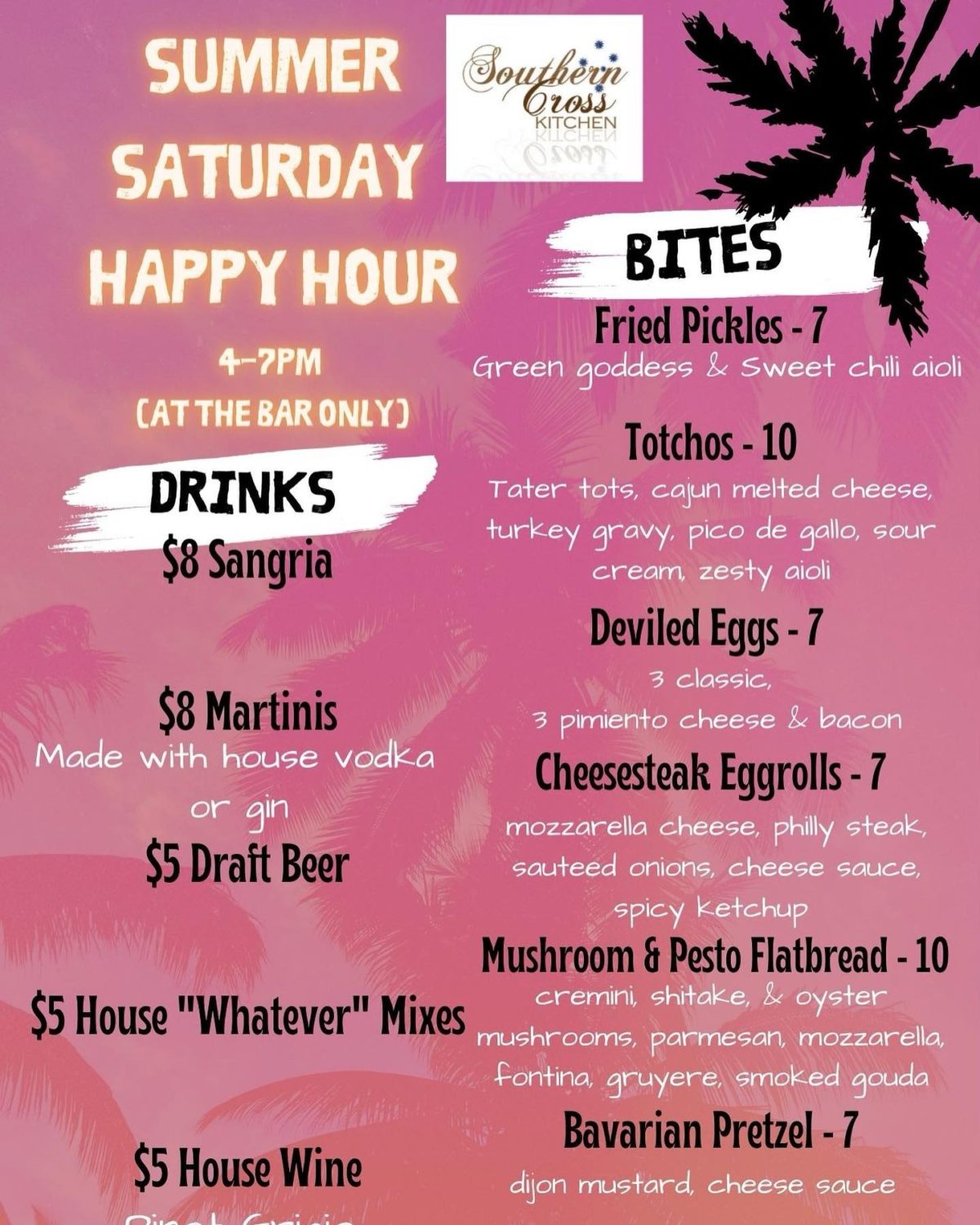 Southern Cross Kitchen now offers Saturday Happy Hour - MoreThanTheCurve