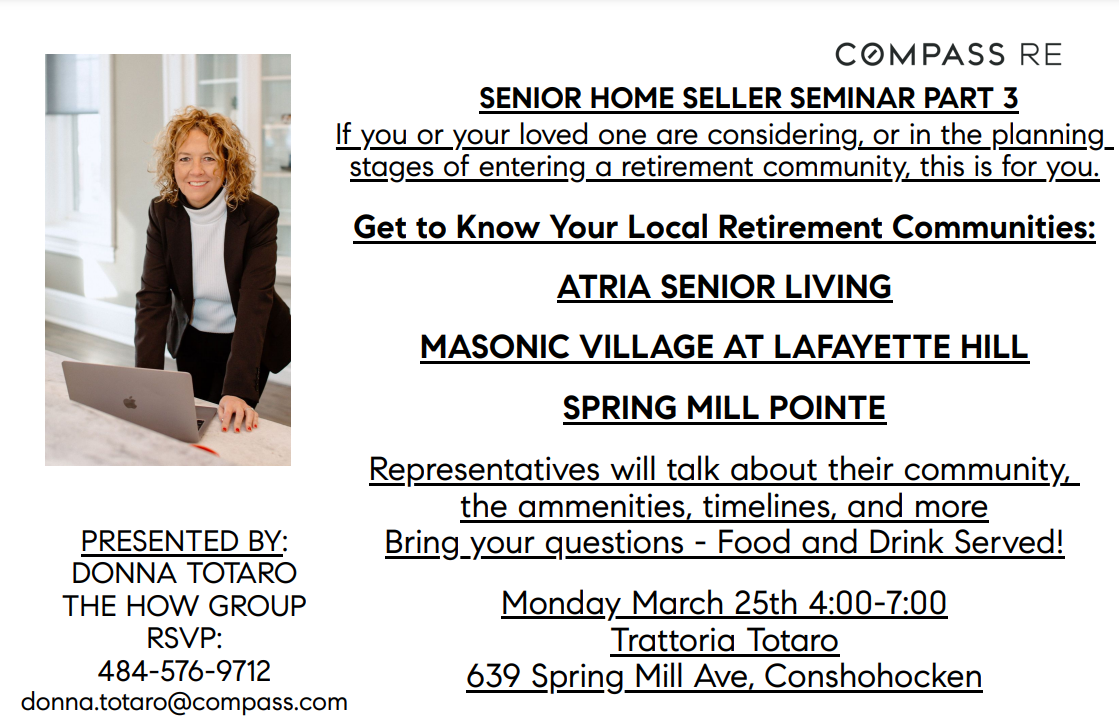 Senior Home Selling Seminar with Donna Totaro - MoreThanTheCurve