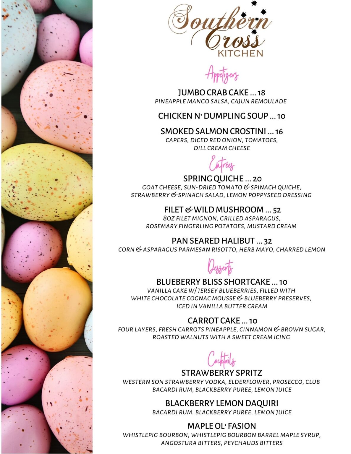 Easter weekend specials at Southern Cross Kitchen - MoreThanTheCurve