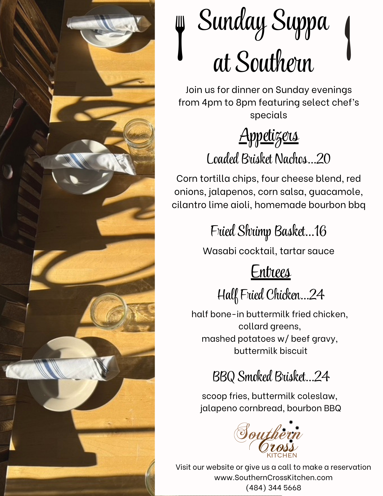 Sunday Suppa chef specials every Sunday at Southern Cross Kitchen ...