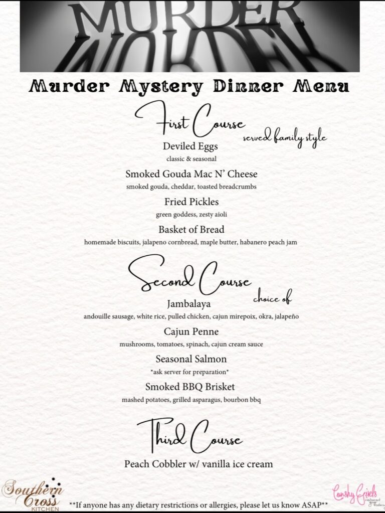 Murder Mystery Dinner at Southern Cross Kitchen on December 26th ...
